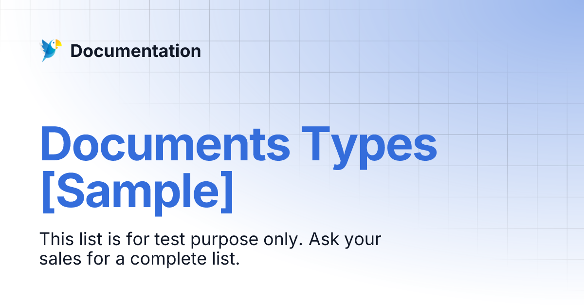 Documents Types [Sample] | Documentation
