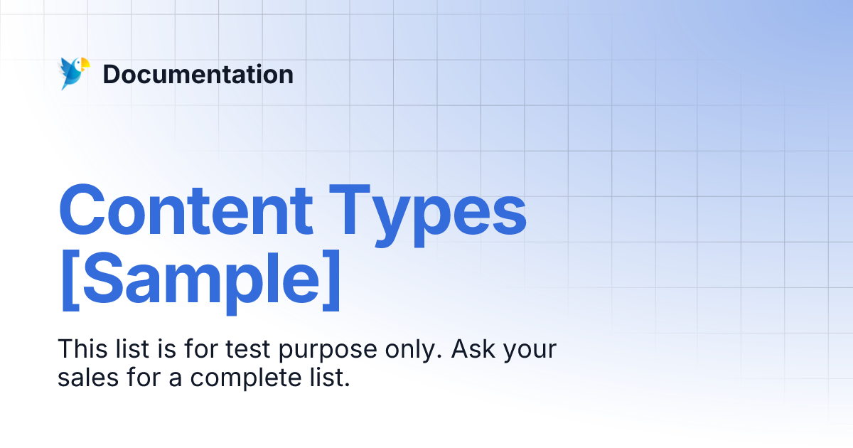 Content Types [Sample] | Carrier API (Galaxy) | Documentation
